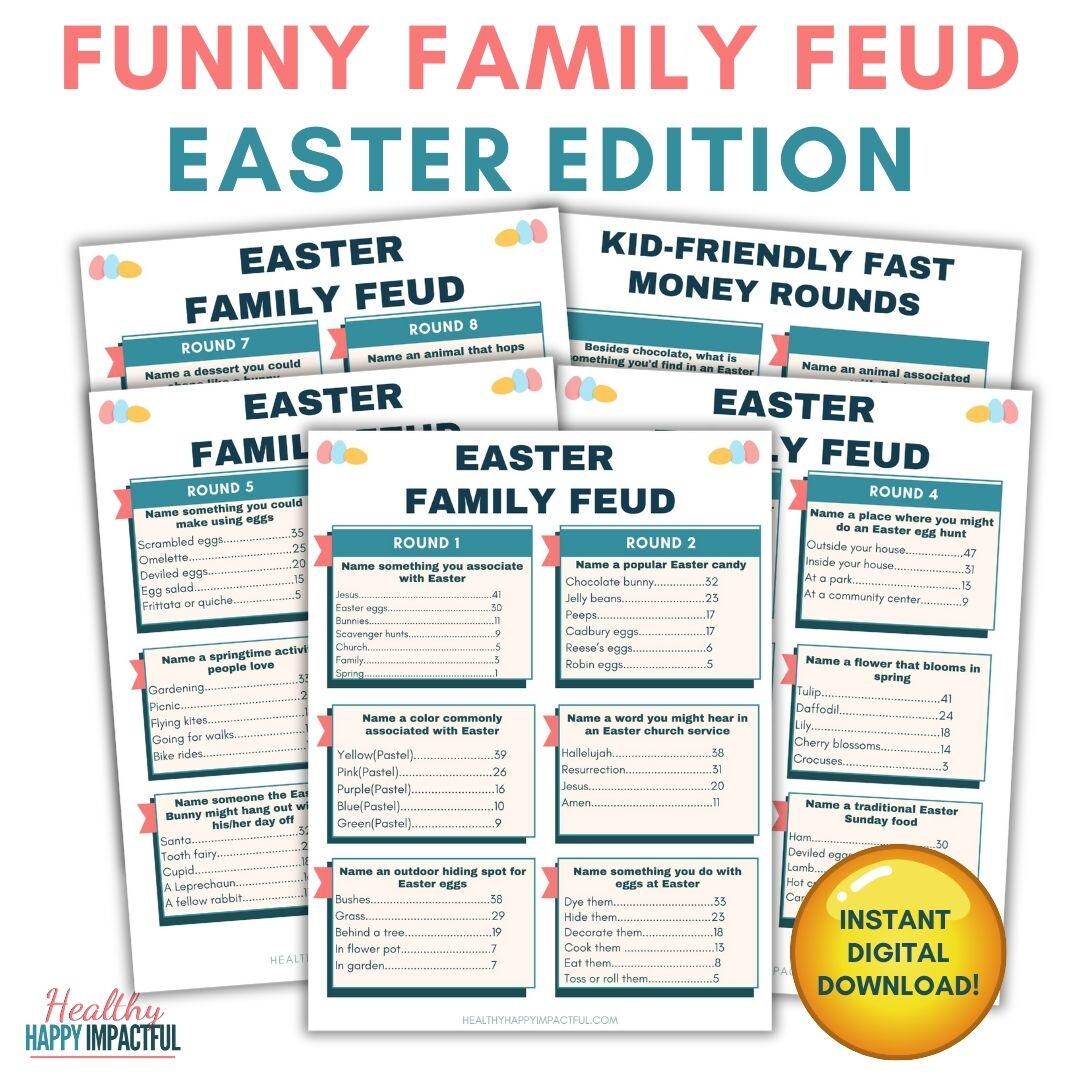 Easter Family Feud Game, Printable Easter Activity for Kids and Adults ...