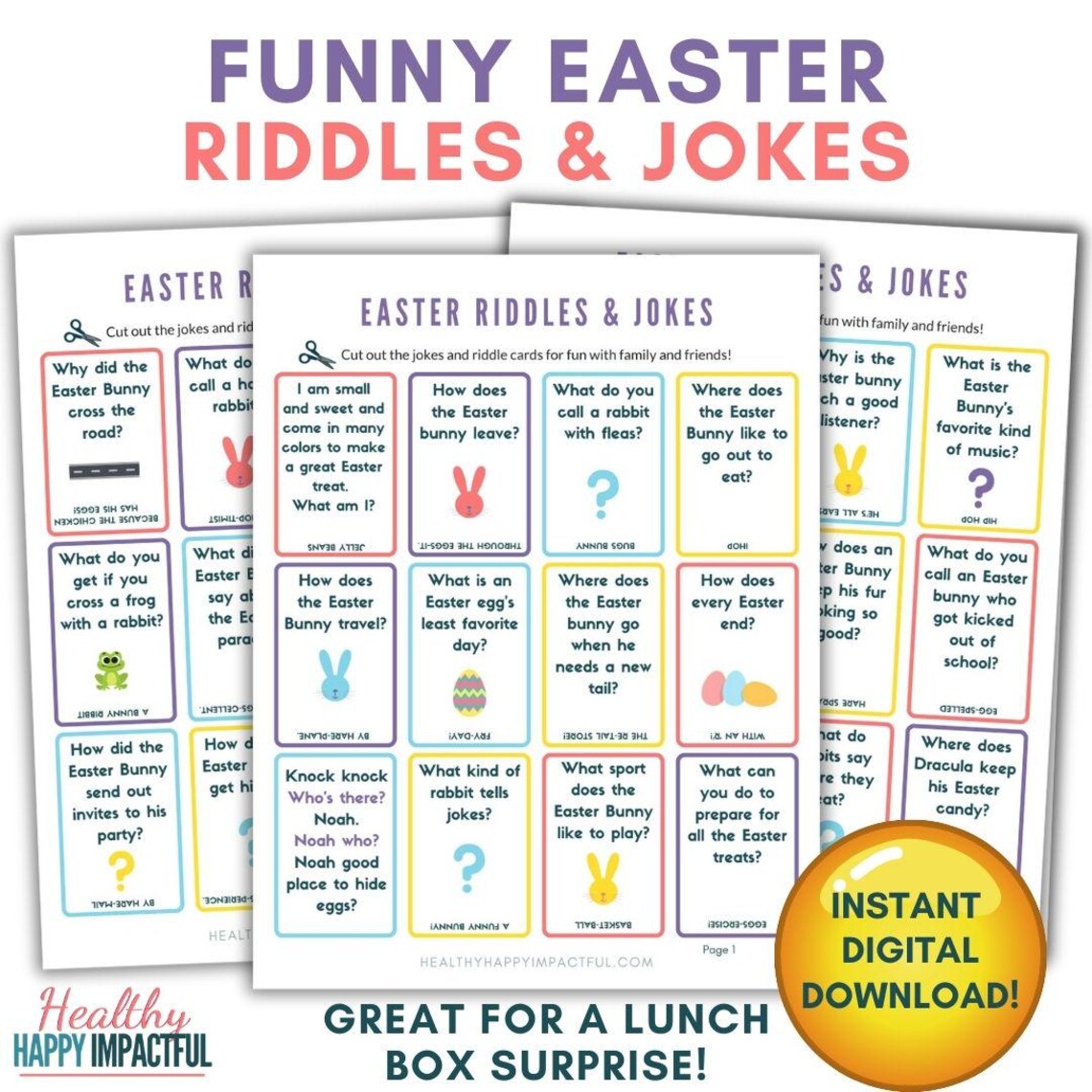 Easter Jokes, Printable Jokes, Easter Lunch Box Joke, Easter Egg ...