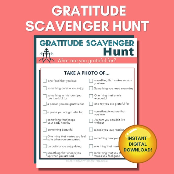Gratitude Scavenger Hunt Photo Scavenger Hunt Gratitude | Etsy