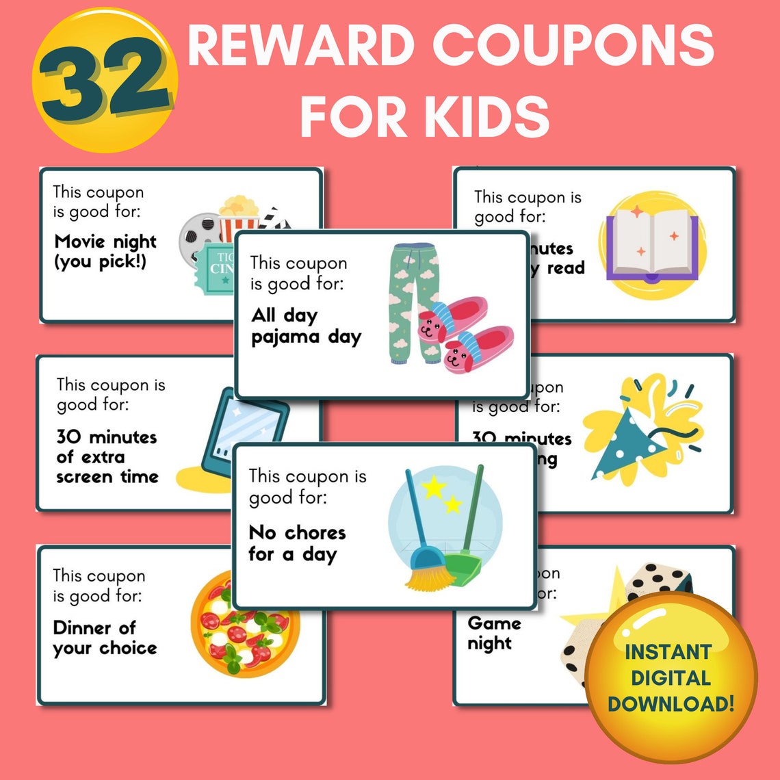 Kids Reward Coupons | Printable Love Coupons | Coupons for Kids - Etsy