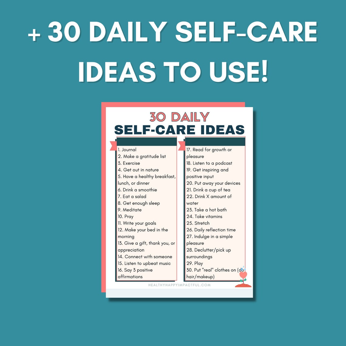 Self Care Checklist Printable for Adults | Habit Tracker | Self-love ...