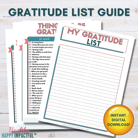 Gratitude List Printables Gratitude Printable Template - Etsy