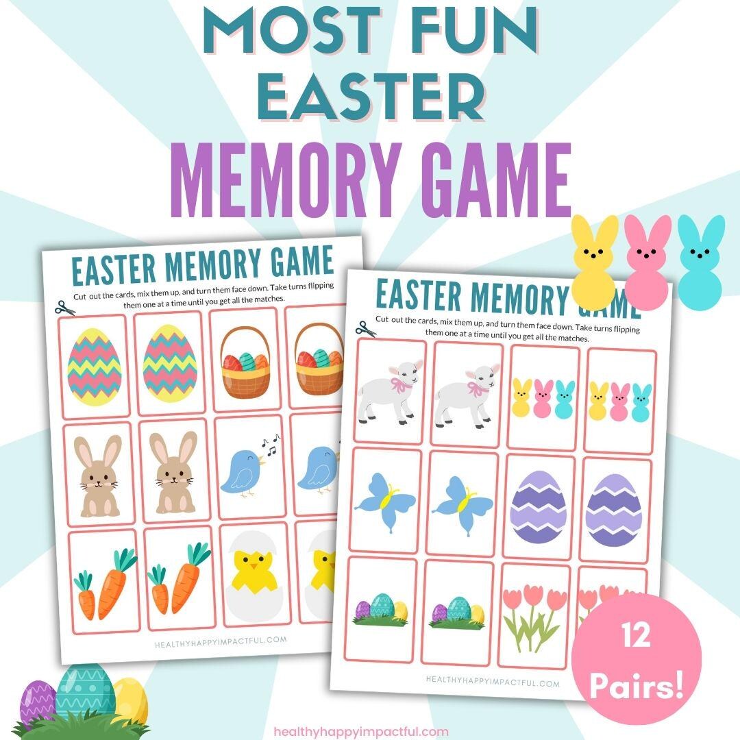 Easter Memory Game for Kids, Easter Memory Cards, Easter Printable Game ...