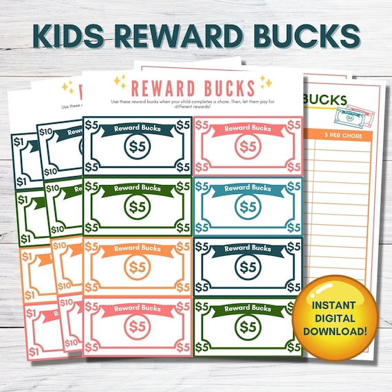 Reward Bucks for Around the House for Kids Kids Reward - Etsy
