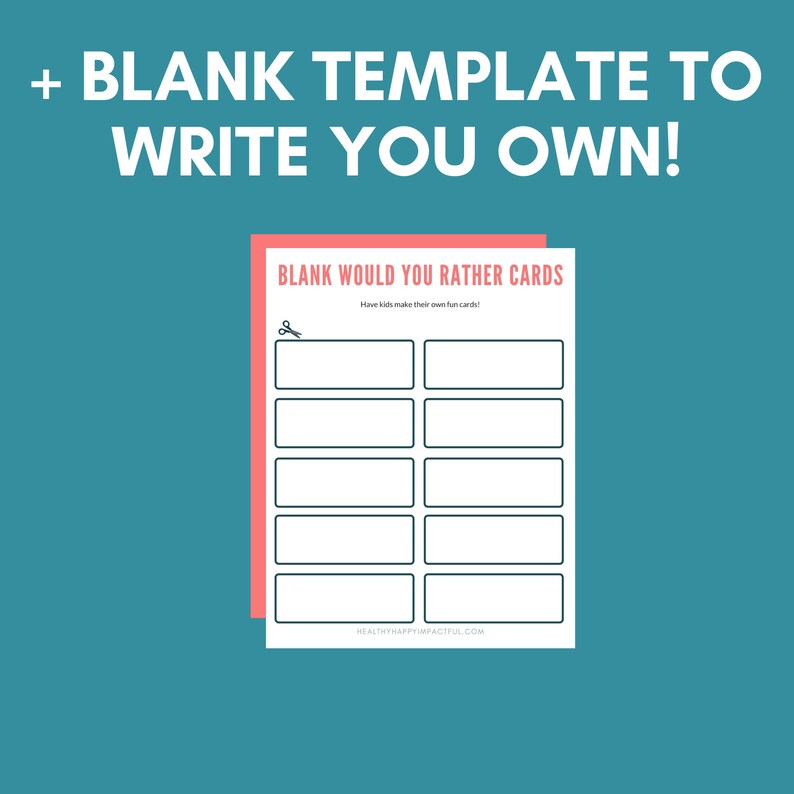 Would You Rather Conversation Cards for Kids | Questions for Kids - Etsy