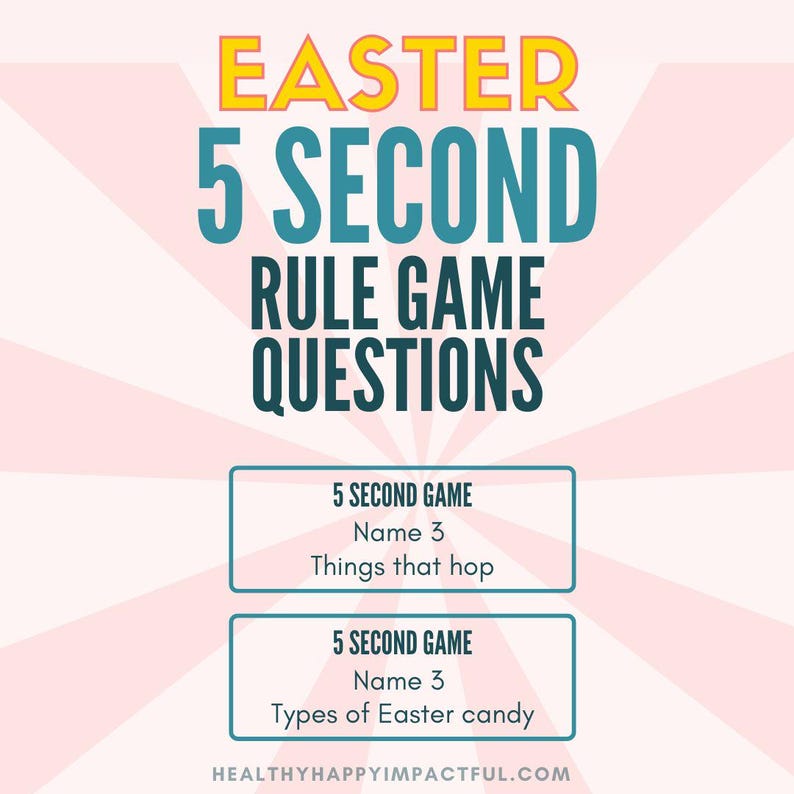 Easter 5 Second Game, Easter Party Family Game, Easter Family Fun Game ...