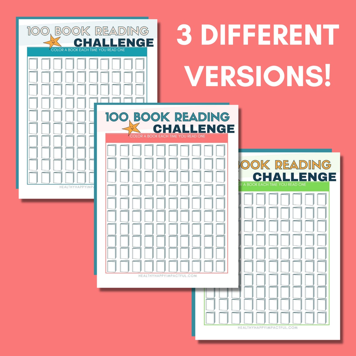 100 Book Challenge Printable | Summer Reading Log | Reading Journal ...