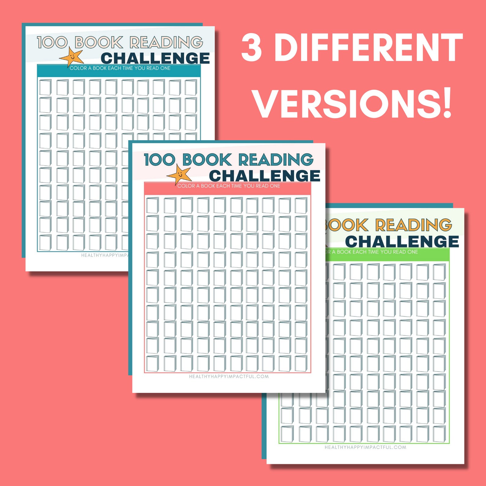 100 Book Challenge Printable | Summer Reading Log | Reading Journal ...