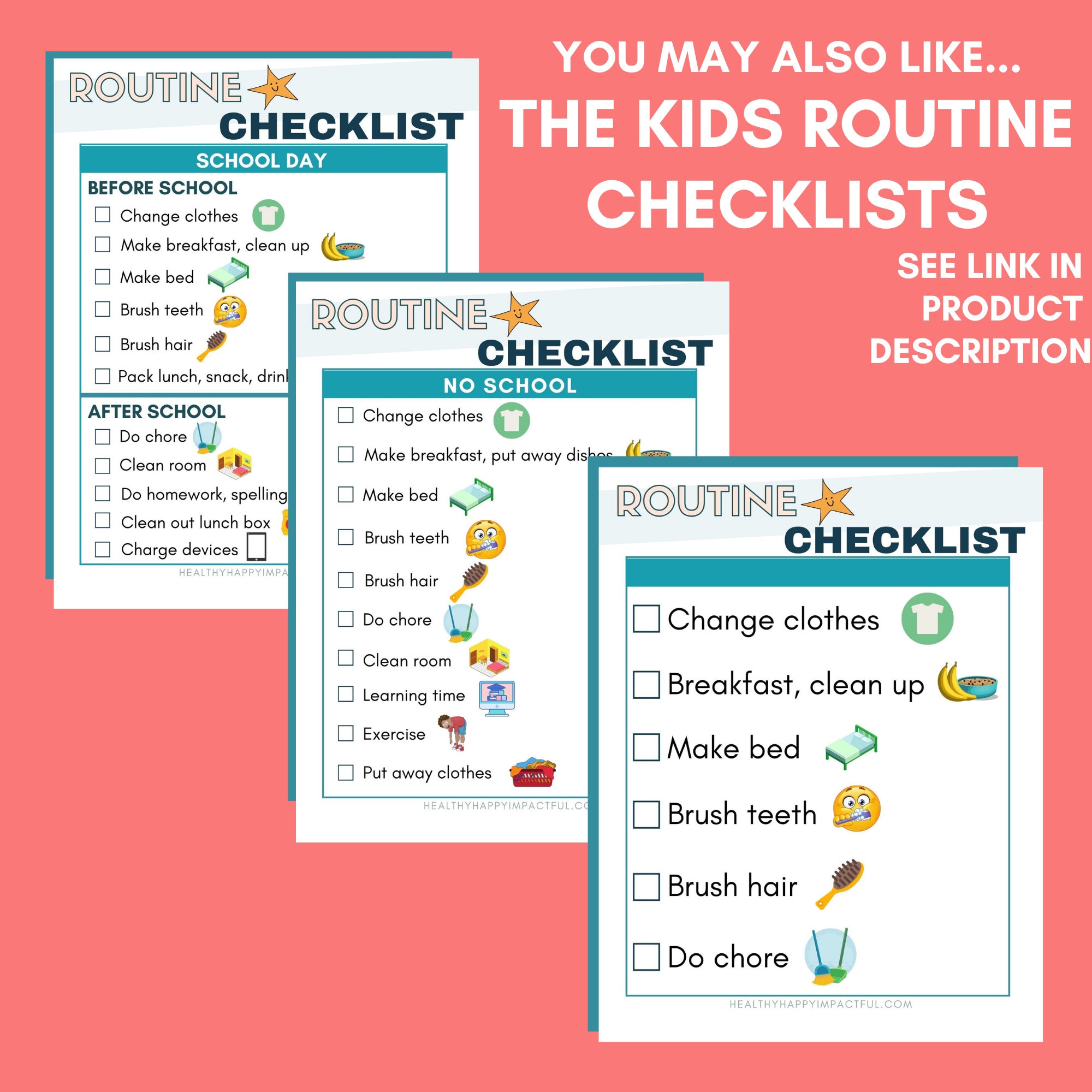 Morning Routine Checklists | Morning Routine Adults | Morning and Night ...