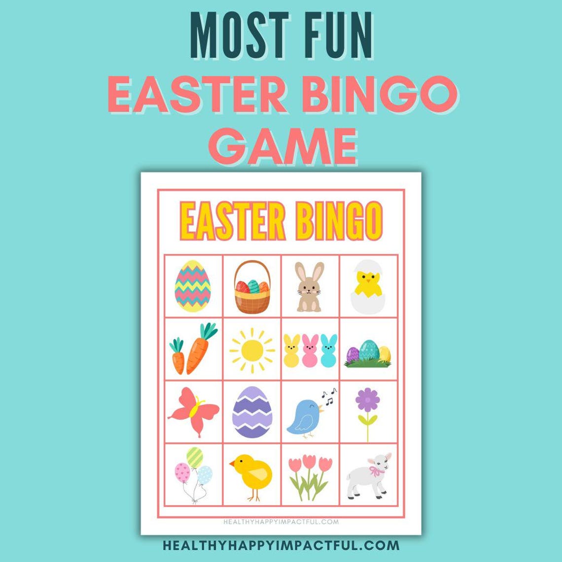 Easter Bingo Kids, Easter Bingo Cards Printable Game, Easter Bingo ...