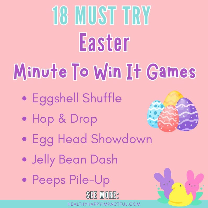 Easter Minute to Win It Party Game, Easter Printable Game, Kids Easter ...