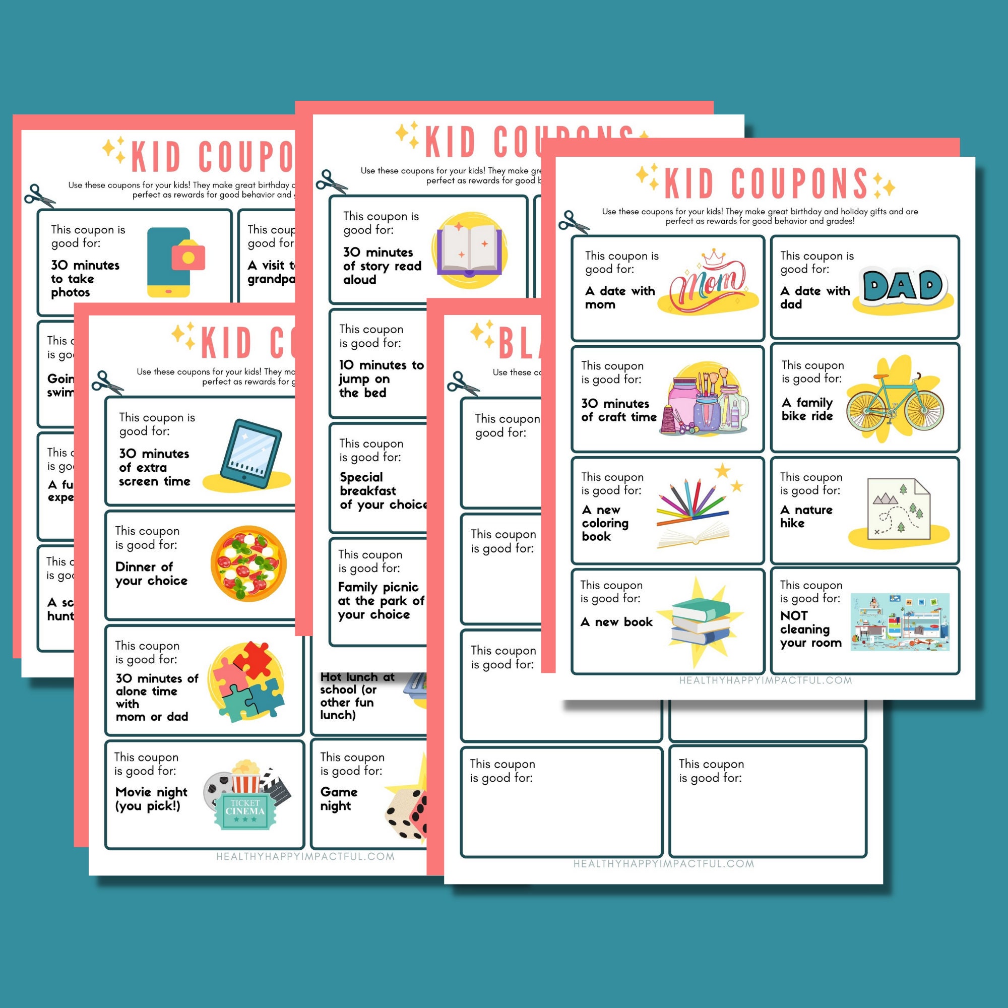 Kids Reward Coupons | Printable Love Coupons | Coupons for Kids - Etsy
