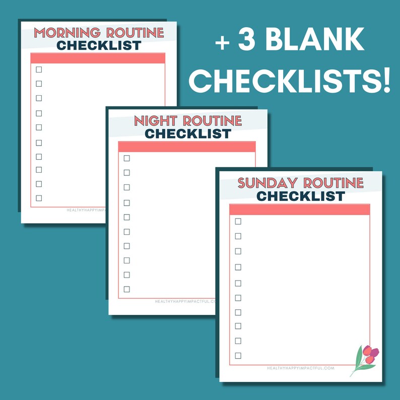 Morning Routine Checklists | Morning Routine Adults | Morning and Night ...