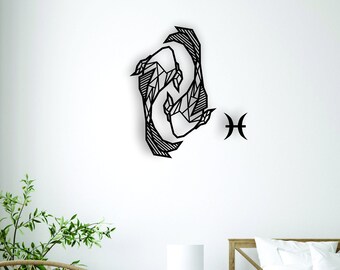 PISCES WALL DECOR Wooden Wall Decor, Horoscope Decor, Astrology Pisces ...