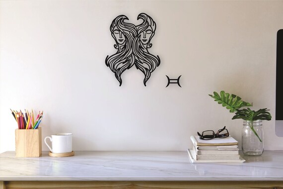 GEMINI WALL DECOR Wooden Wall Decor Horoscope Astrology | Etsy