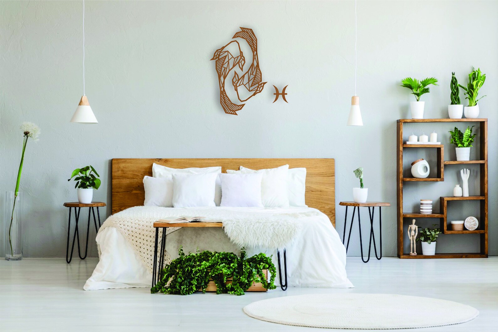 PISCES WALL DECOR Wooden Wall Decor Horoscope Astrology | Etsy