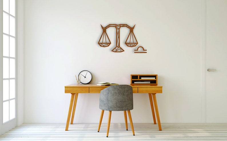 LIBRA WALL DECOR Wooden Wall Decor Horoscope Astrology | Etsy