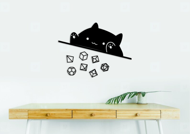 CAT DICE DECOR Dice Dice Dnd Wall Art Dnd Gifts Wall | Etsy