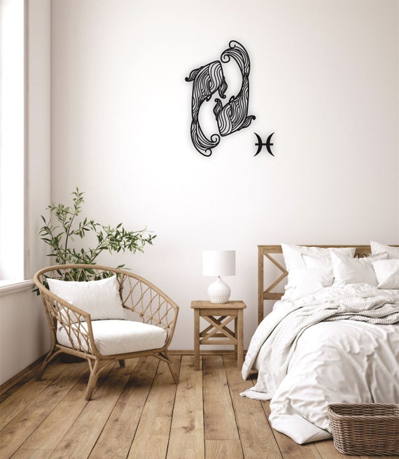 PISCES WALL DECOR Wooden Wall Decor Horoscope Decor | Etsy