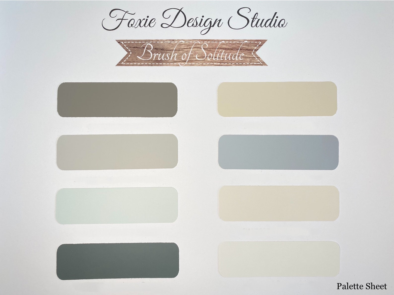 Paint Palette: Brush of Solitude-actual Color Chips - Etsy