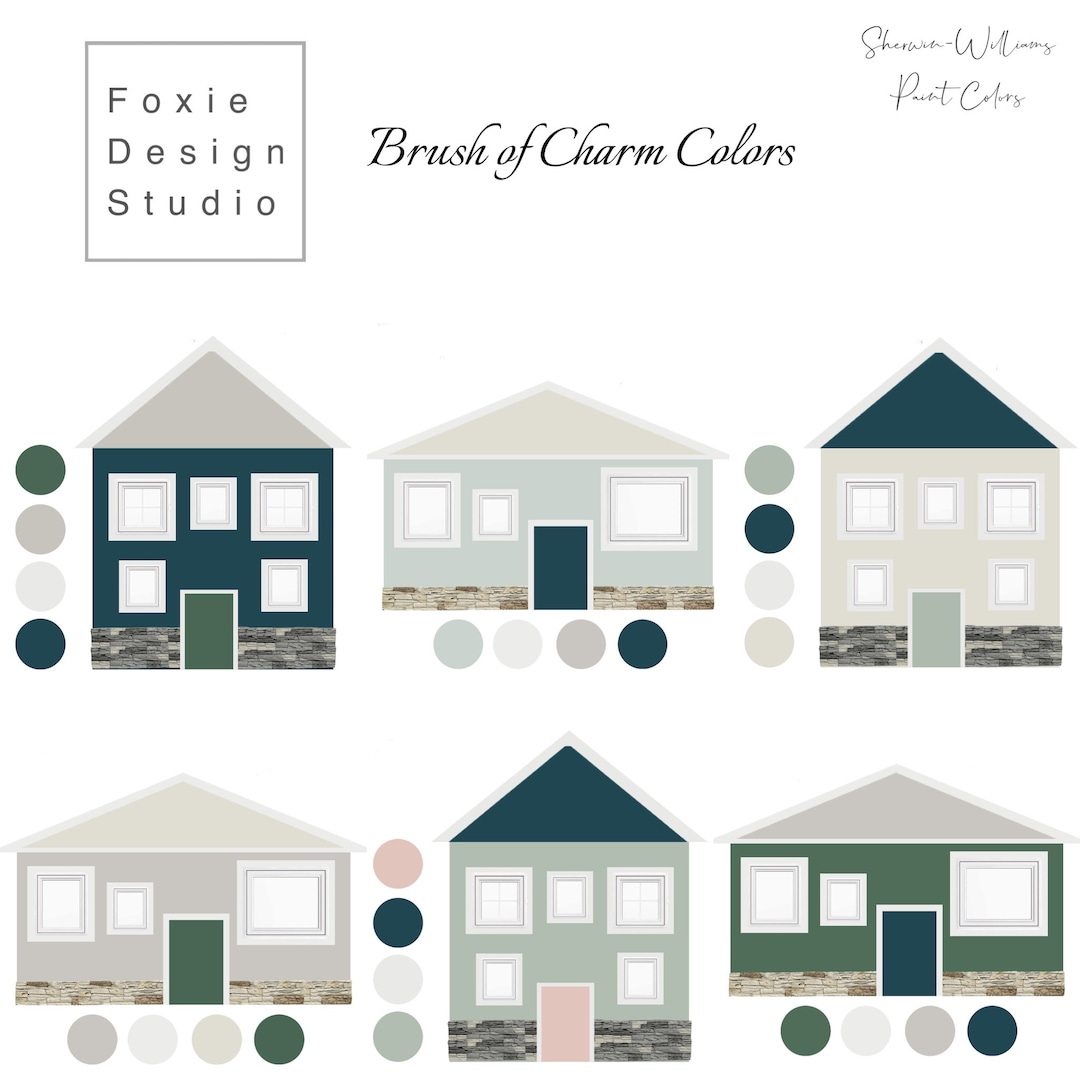 Digital Brush of Charm Palette:pre-made Exterior House Paint Palette ...