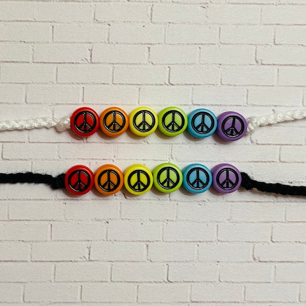 Peace Sign Bracelet - Etsy