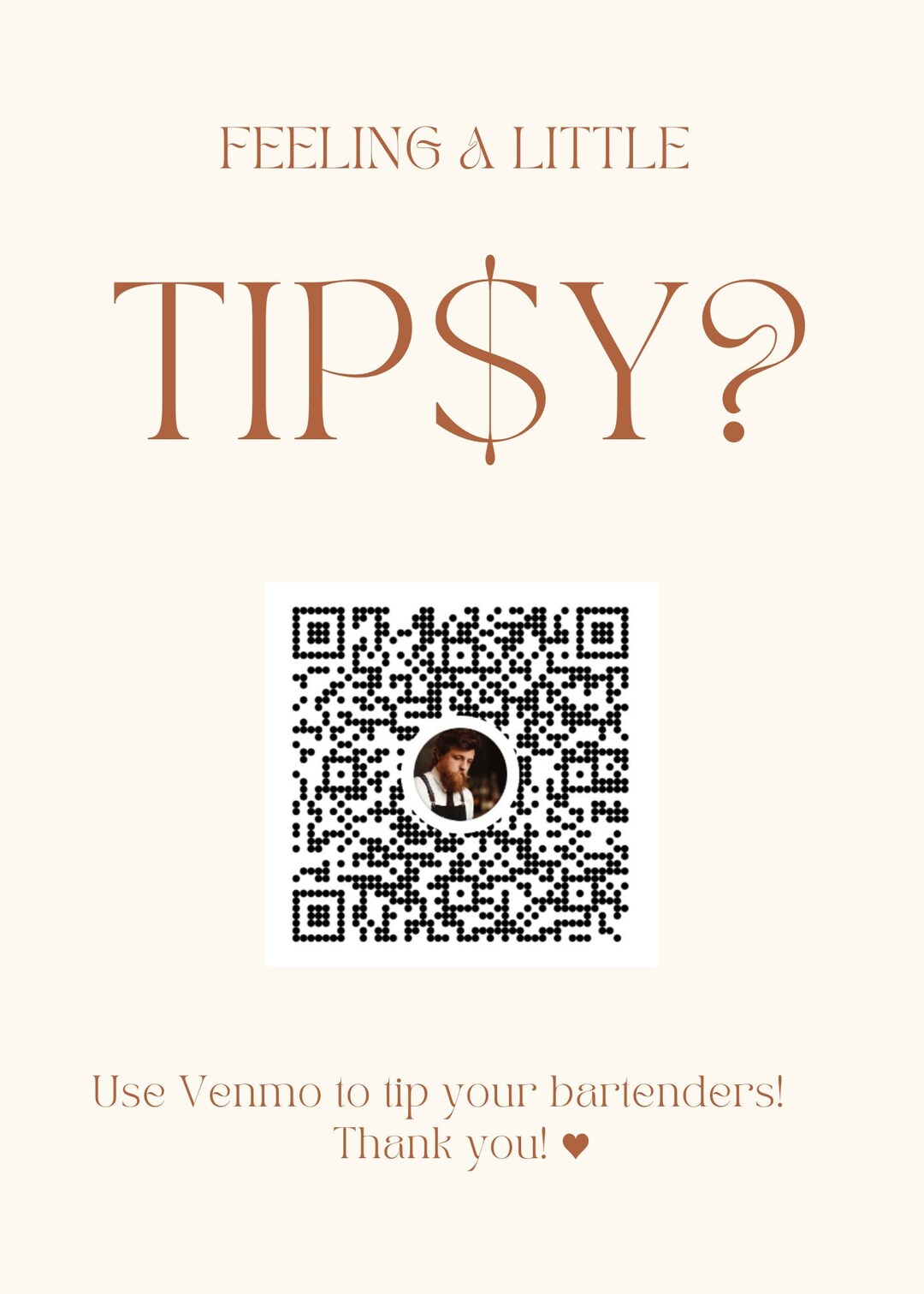 Custom Wedding Bartender Tip Sign - Etsy