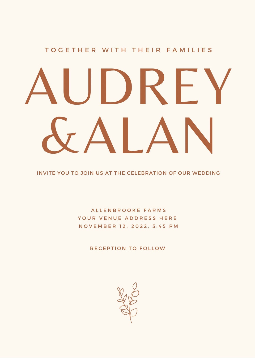 Custom Modern Minimalist Wedding Invitations - Etsy