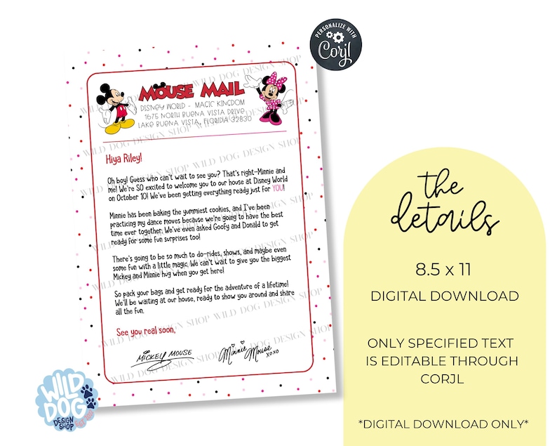 Letter to Child | Digital | Vacation | Mouse Mail | Magic | Editable ...
