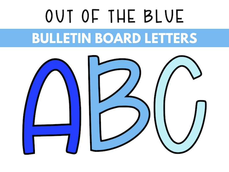 Out of the Blue Bulletin Board Letters | Printable DIY | Instant ...