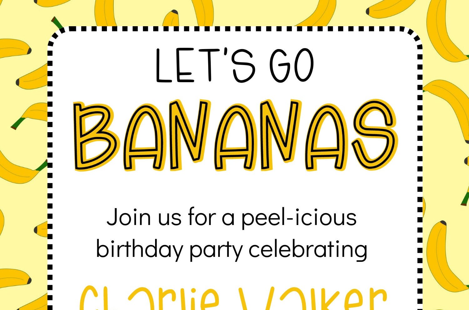 Let's Go Bananas | Birthday Party Invitation | Editable Instant ...