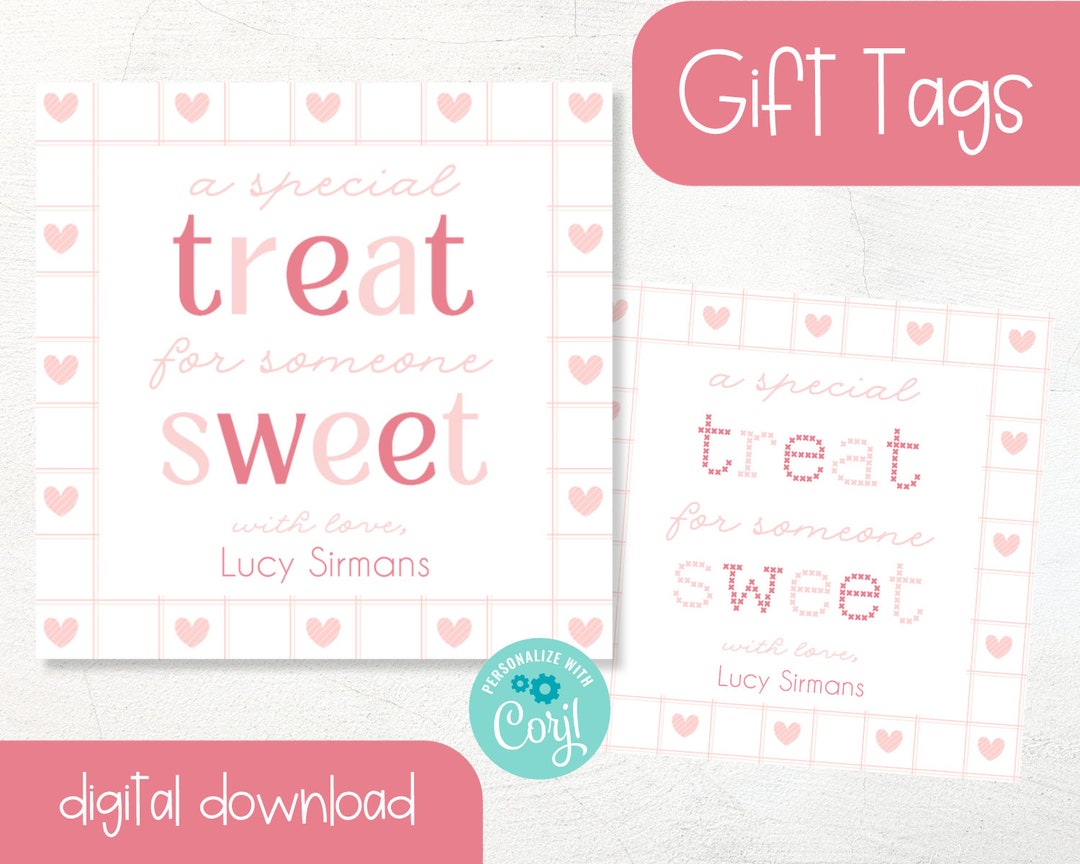 Sweet Treat | Valentine's Day | Gift Tag | Editable | Instant Download ...