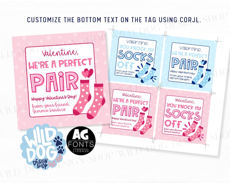 Knock My Socks off | Perfect Pair | Socks Valentine's Day | Gift Tag ...