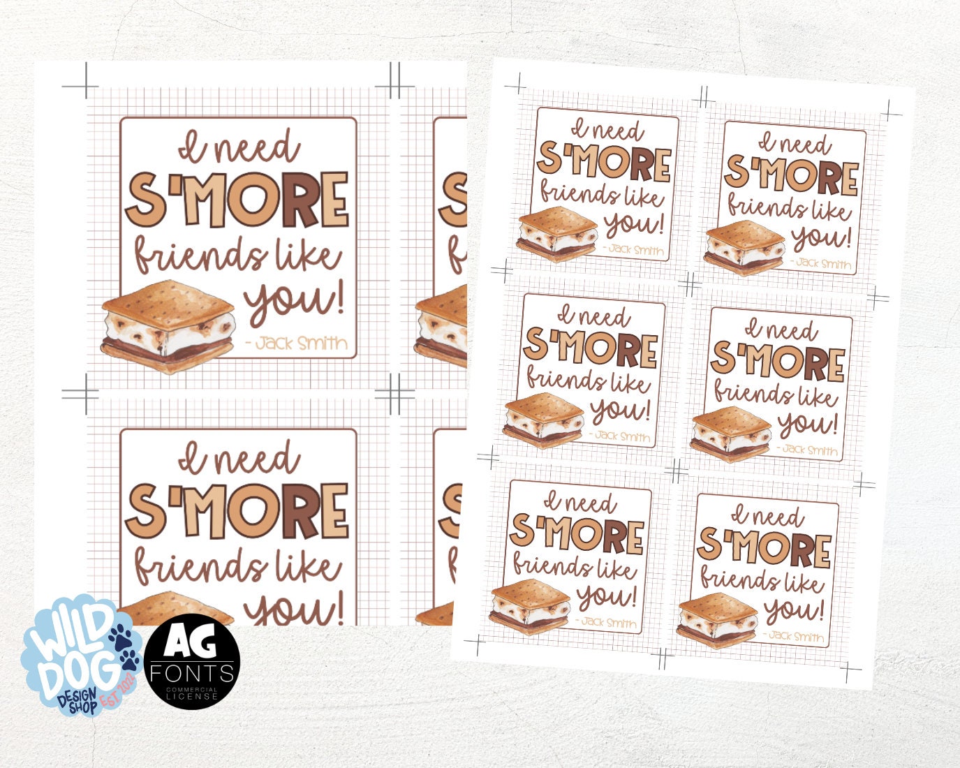 S'more Friends Like You | S'mores Valentine's Day | Gift Tag | Editable ...