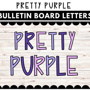 Pretty Purple Bulletin Board Letters | Printable DIY | Instant Download ...