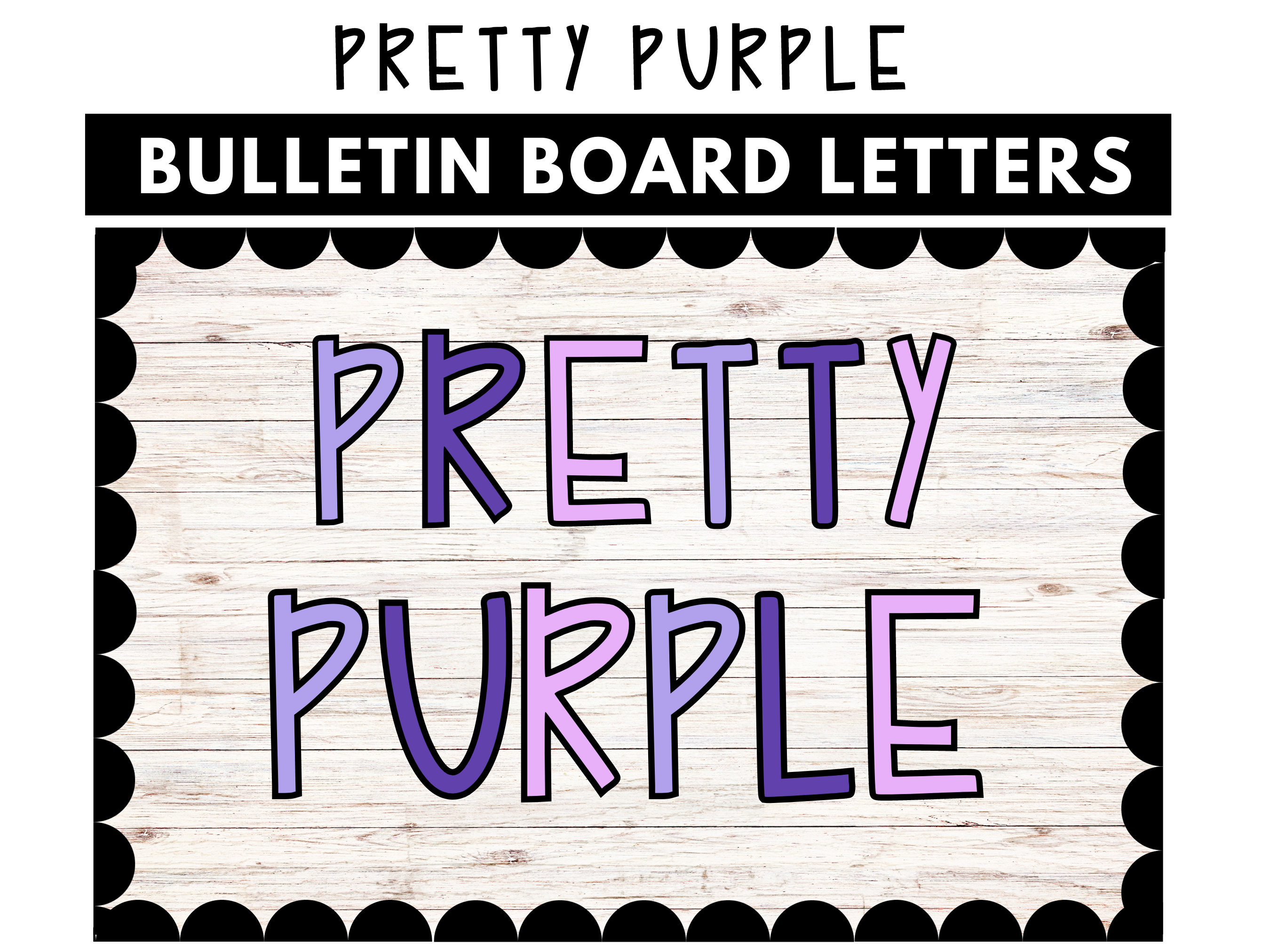 Pretty Purple Bulletin Board Letters | Printable DIY | Instant Download ...