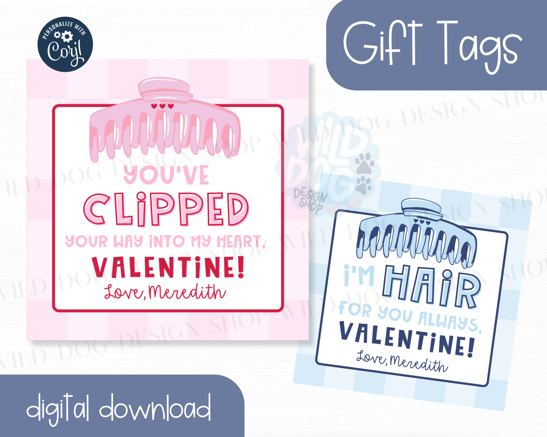 Clipped My Heart | Claw Clip for Hair | Valentine's Day | Gift Tag ...