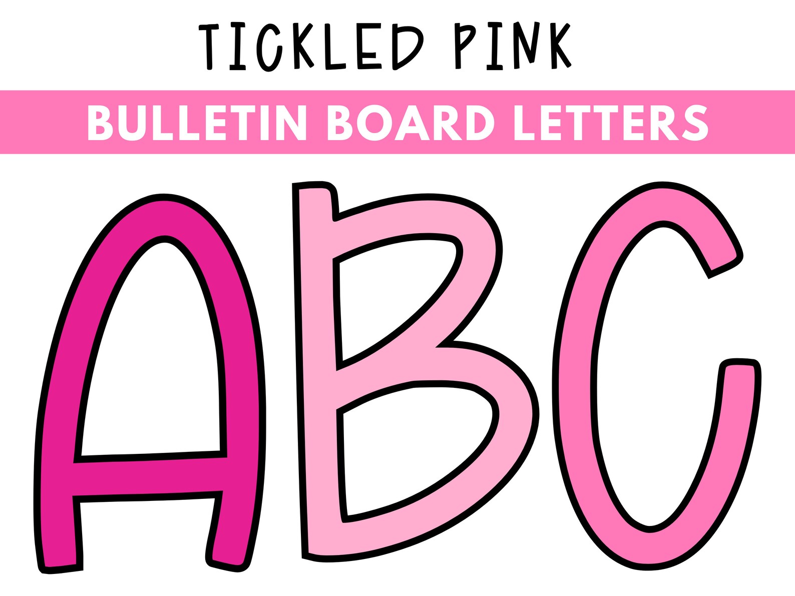 Tickled Pink Bulletin Board Letters | Printable DIY | Instant Download ...
