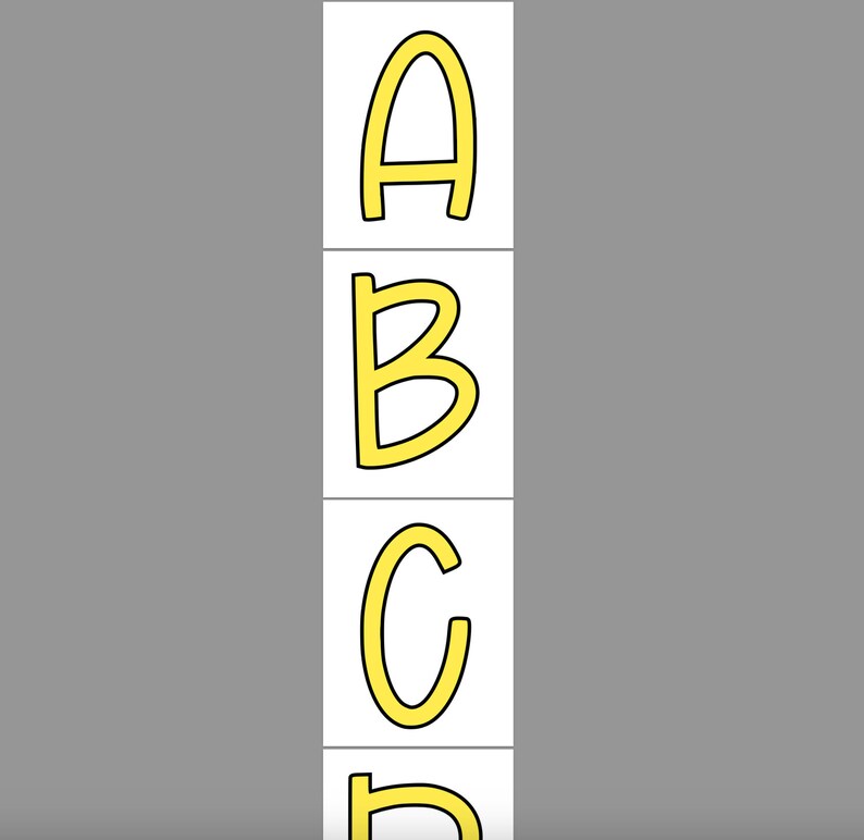 Sunny Yellow Bulletin Board Letters | Printable DIY | Instant Download ...