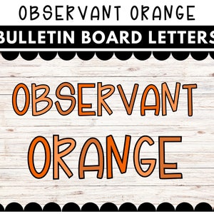 Observant Orange Bulletin Board Letters | Printable DIY | Instant ...