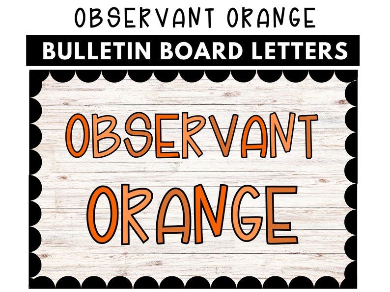 Observant Orange Bulletin Board Letters | Printable DIY | Instant ...