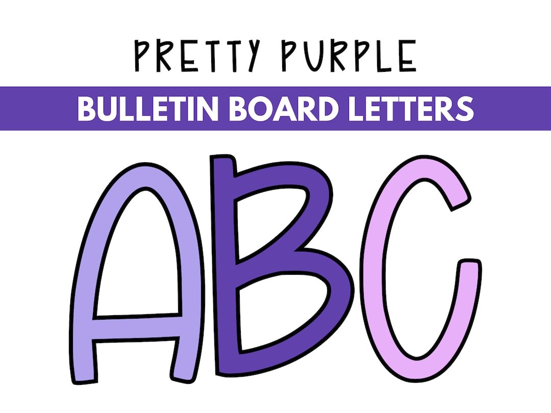 Pretty Purple Bulletin Board Letters | Printable DIY | Instant Download ...