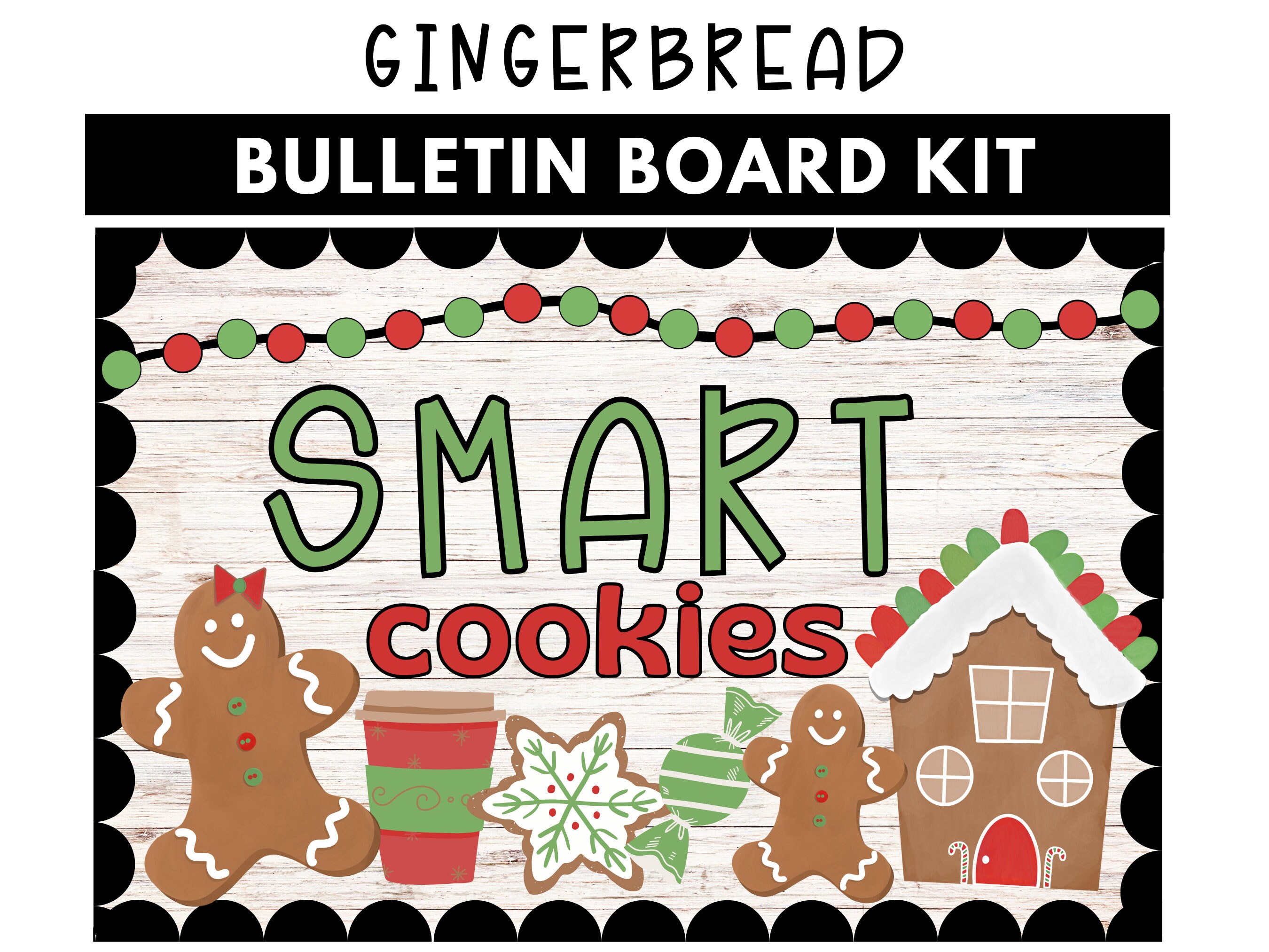 Gingerbread Bulletin Board Kit | Christmas | Digital Download | DIY - Etsy