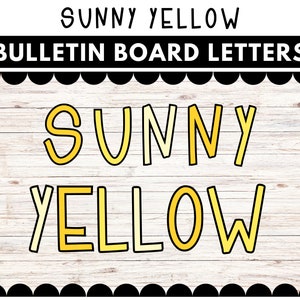 Sunny Yellow Bulletin Board Letters | Printable DIY | Instant Download ...