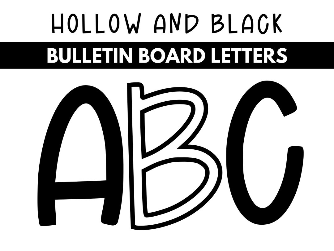 Black and Hollow Bulletin Board Letters | Printable DIY | Instant ...