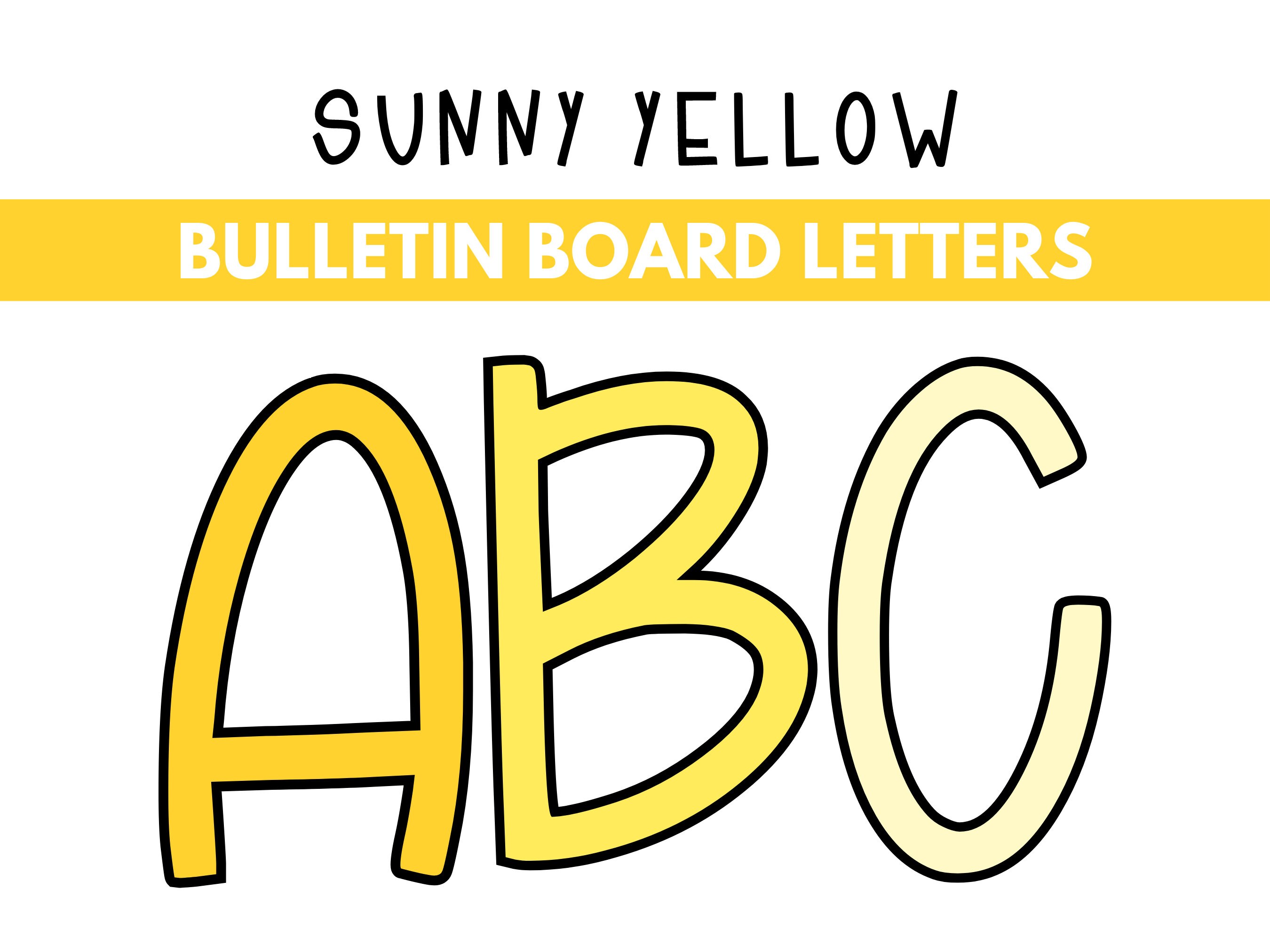 Sunny Yellow Bulletin Board Letters | Printable DIY | Instant Download ...