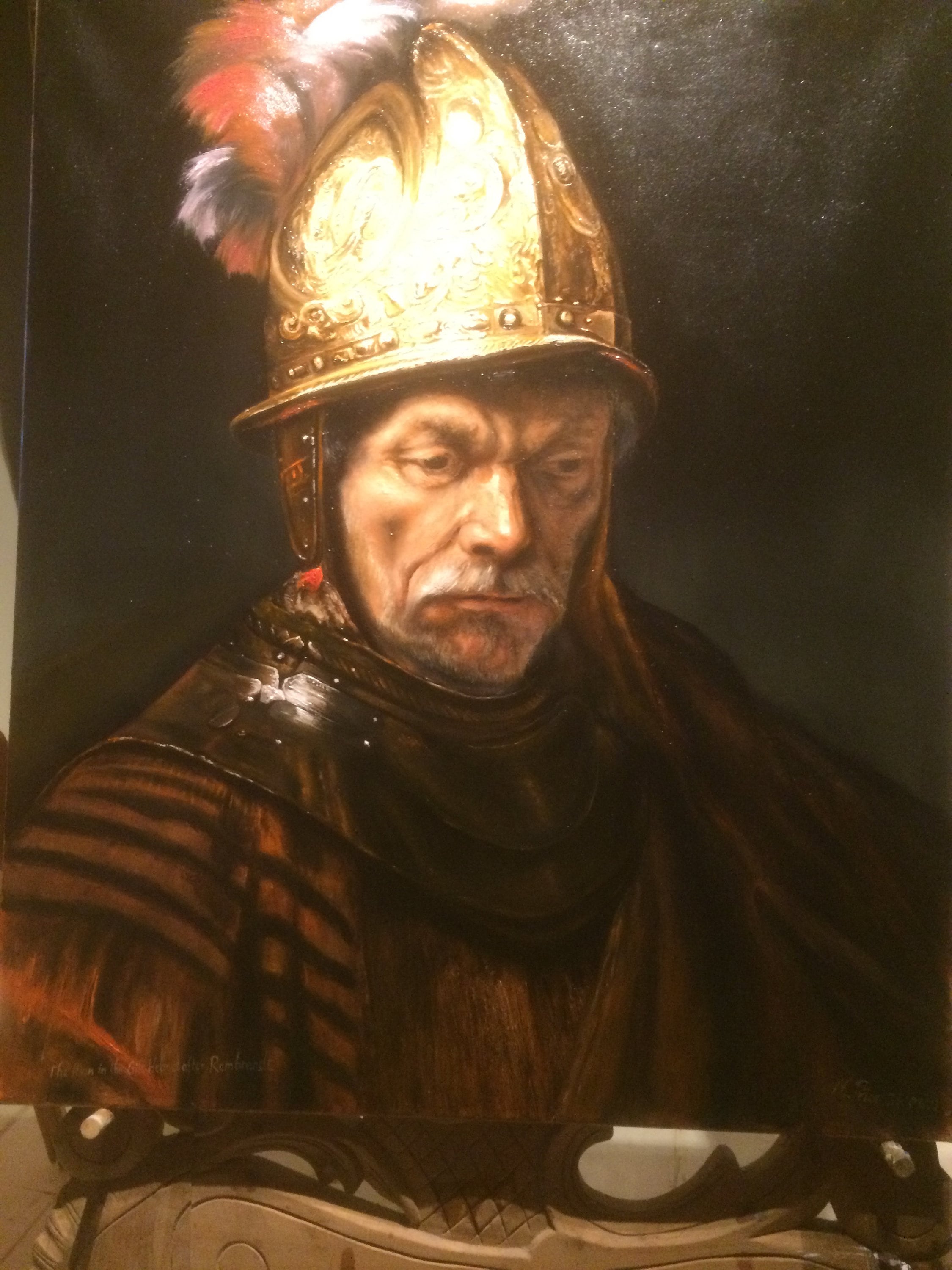 The Man in the Golden Gilt Helmet after Rembrandt 24 x - Etsy España