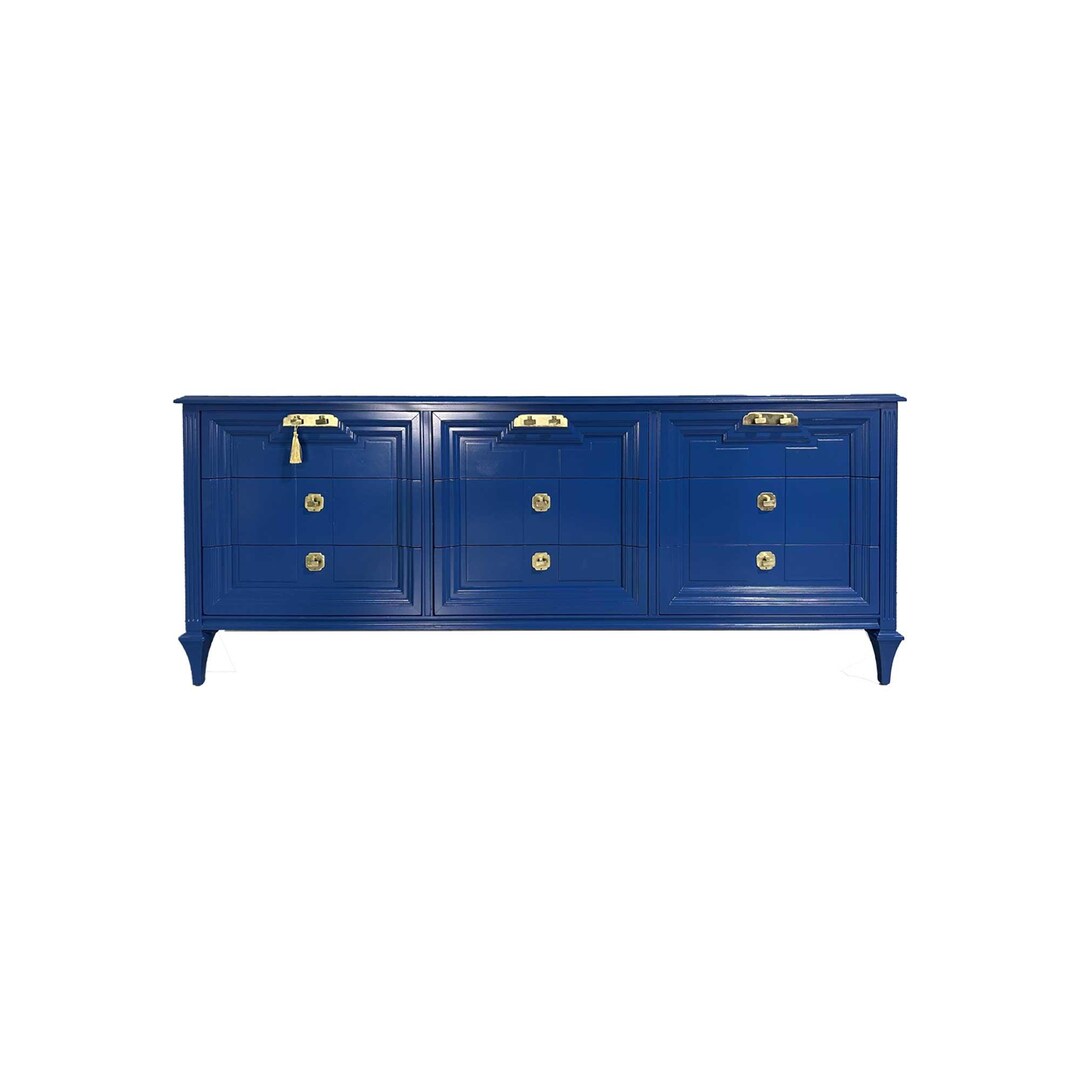 Mid Century Transitional Style Dresser in Blue by Romweber Newly ...