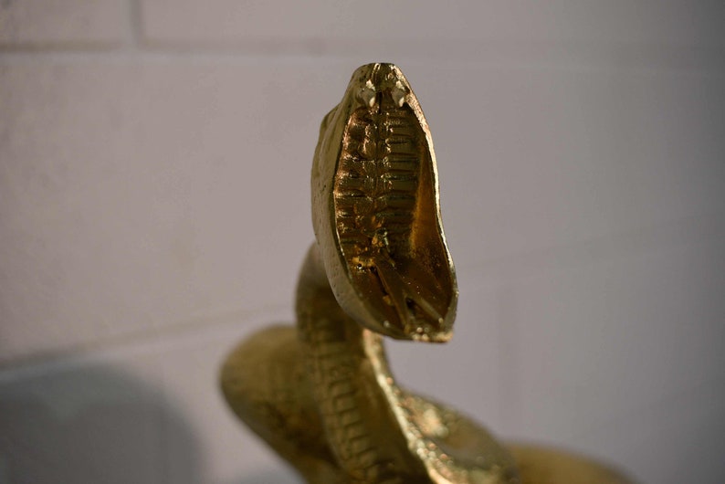 Vintage Gilded Coiled Cast Metal Rattlesnake Statue - Etsy