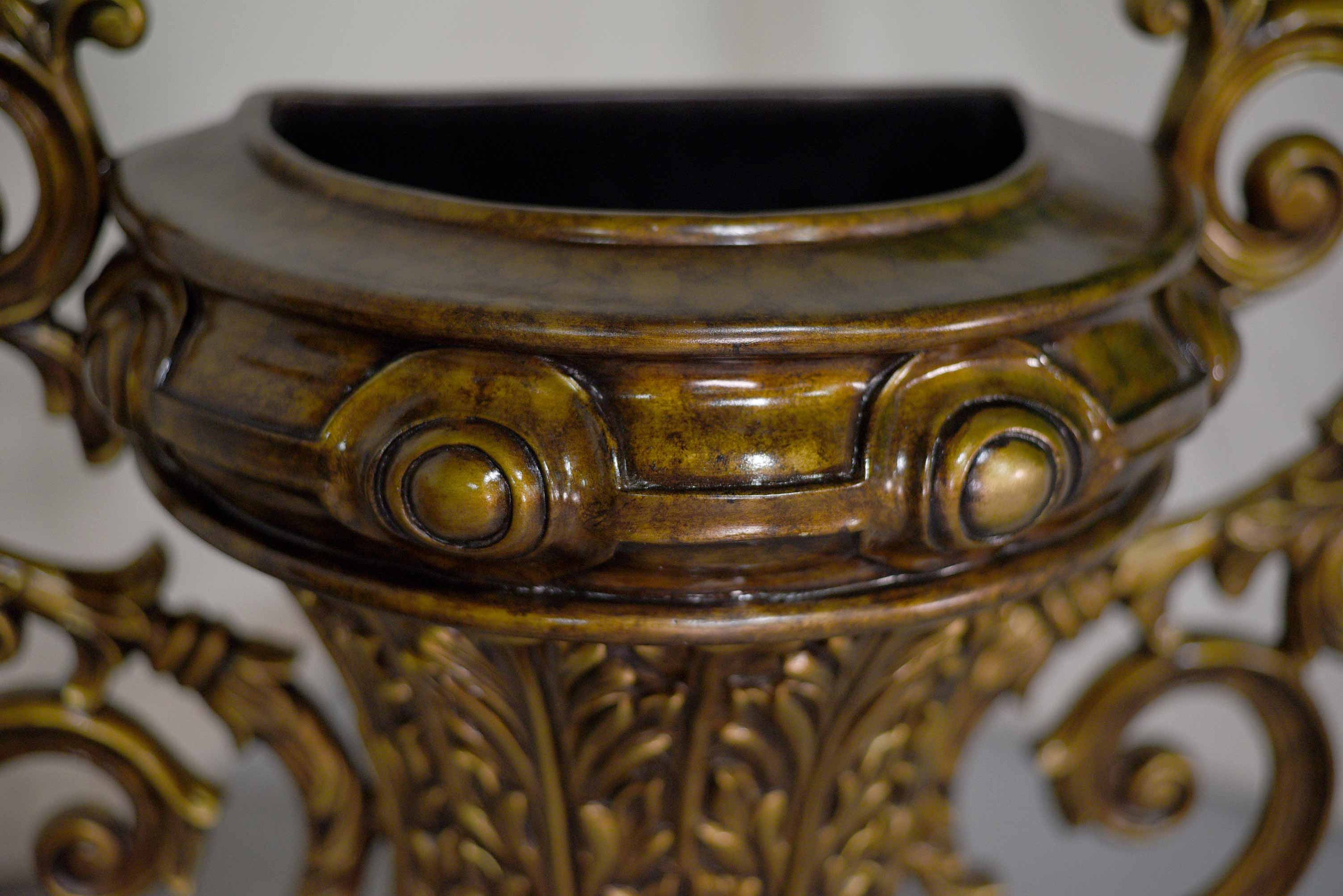 Vintage Contemporary Classical Urn Amphora Decorative Bronze Effect ...
